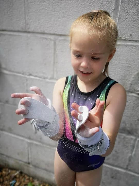 Gymnastic handguards and chalk. large variety of guards