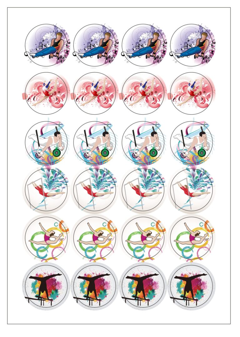 Gymnastic stocker, Acro themed stickers. Female gymnasts